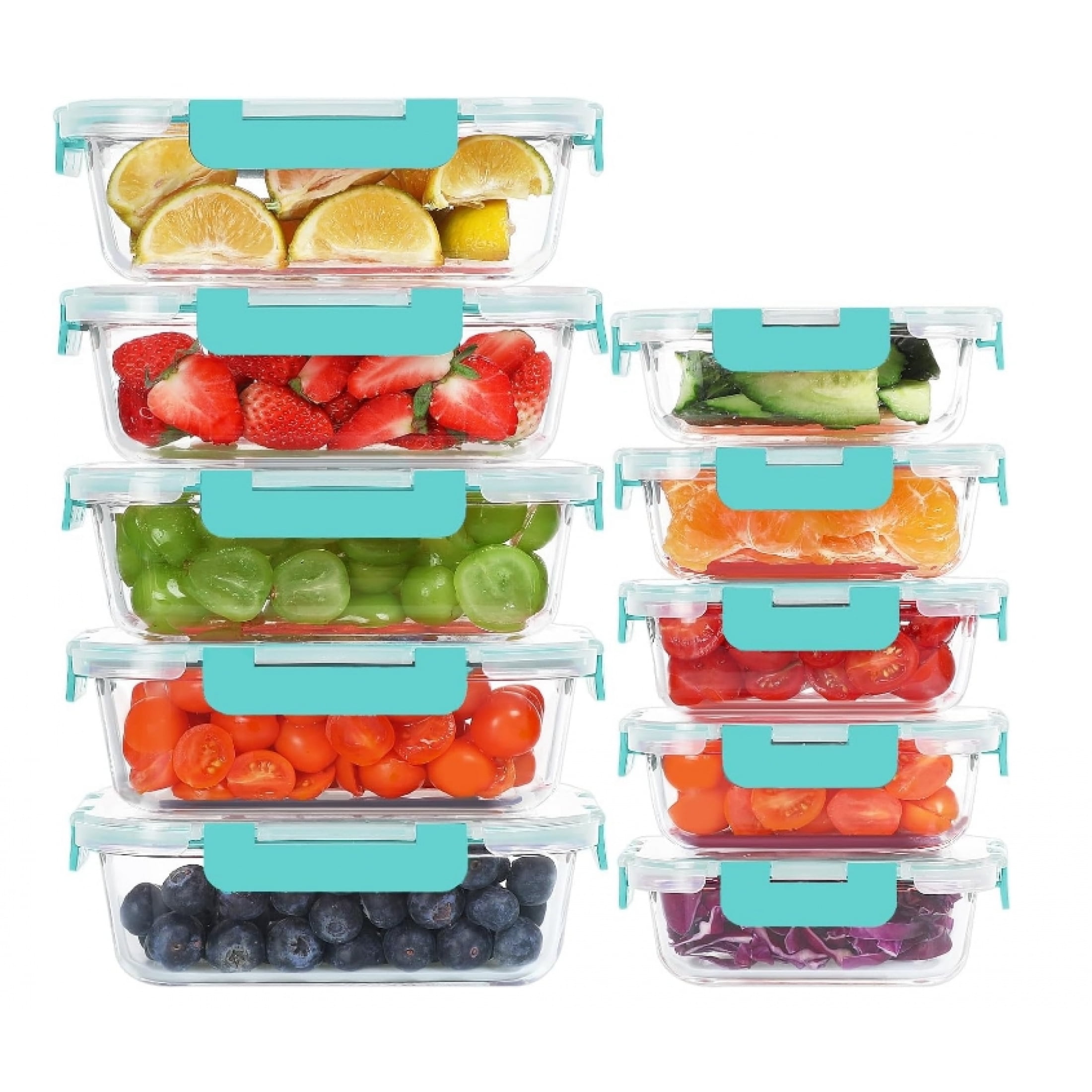 [10-PACK] High Borosilicate Glass Meal Prep Containers With Steam Vent ...
