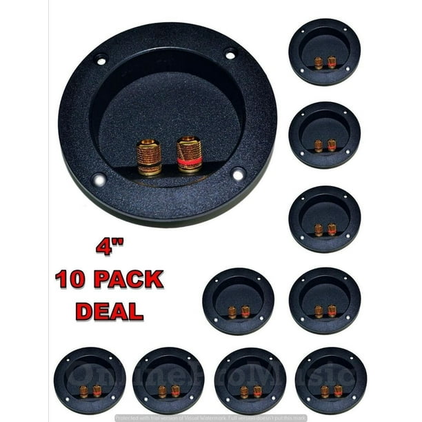 10 PACK SPEAKER ROUND DJ BOX TERMINAL CUP GOLD POST SUBWOOFER CABINET ...