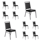 (10 PACK) Square Back Banquet Dining Chair with Black Vinyl ...