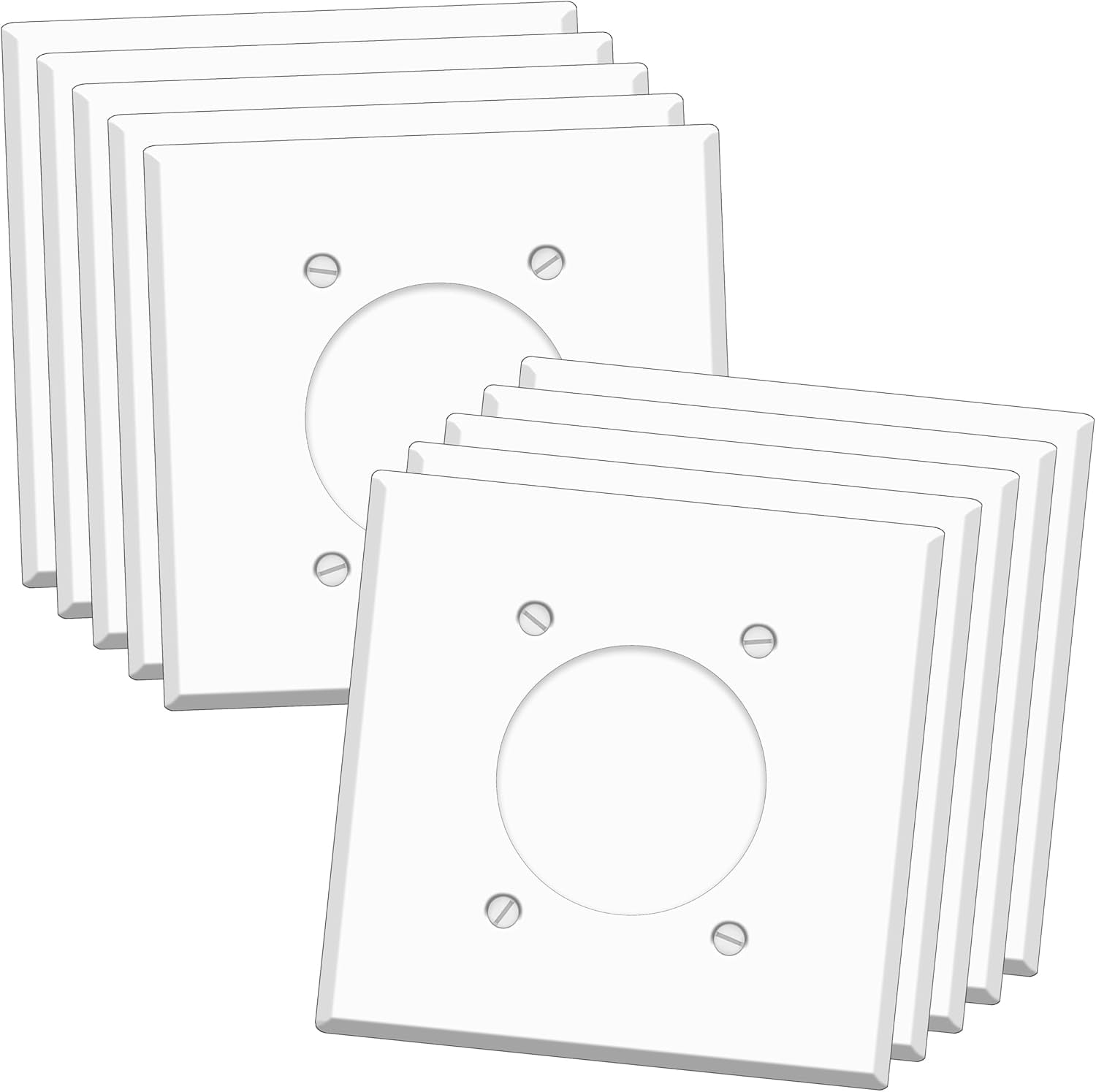 (10 PACK) White Metal Dryer Wall Plate, 2.125" Diameter Single Hole ...
