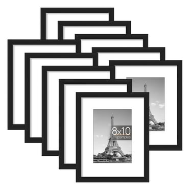 PHAREGE 7 Pack 12x12 Black Picture Frame Set, Wall or Tabletop Display, 8x8 with Mat - Walmart.com