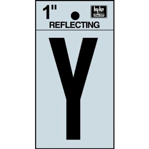 10 PC-Hy-Ko RV-15/Y Reflective Adhesive Vinyl Letter Y Sign, 1", Black ...