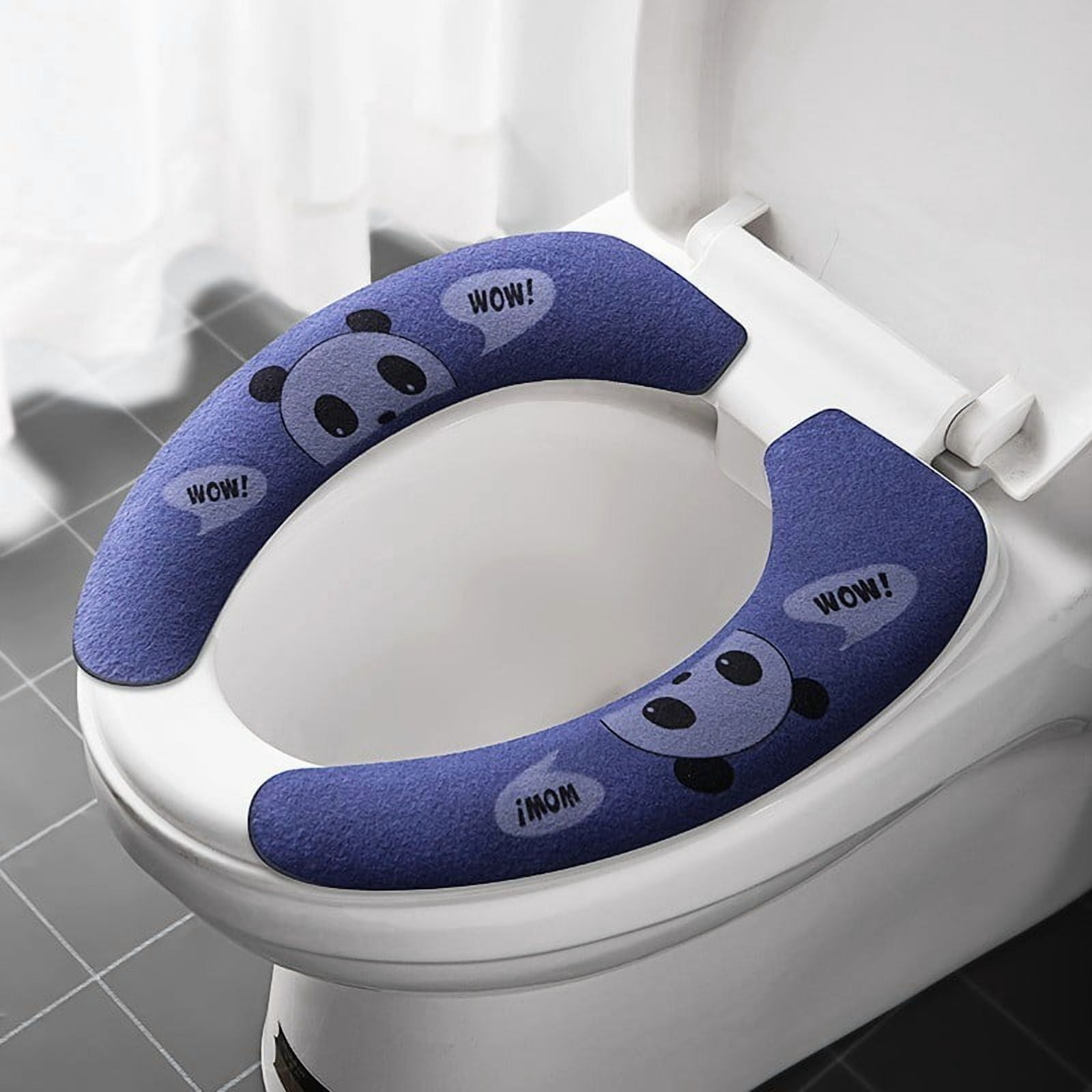10 PC Soft Warmer Bathroom Toilet Seat Cover Pad - Reusable, Sticky ...