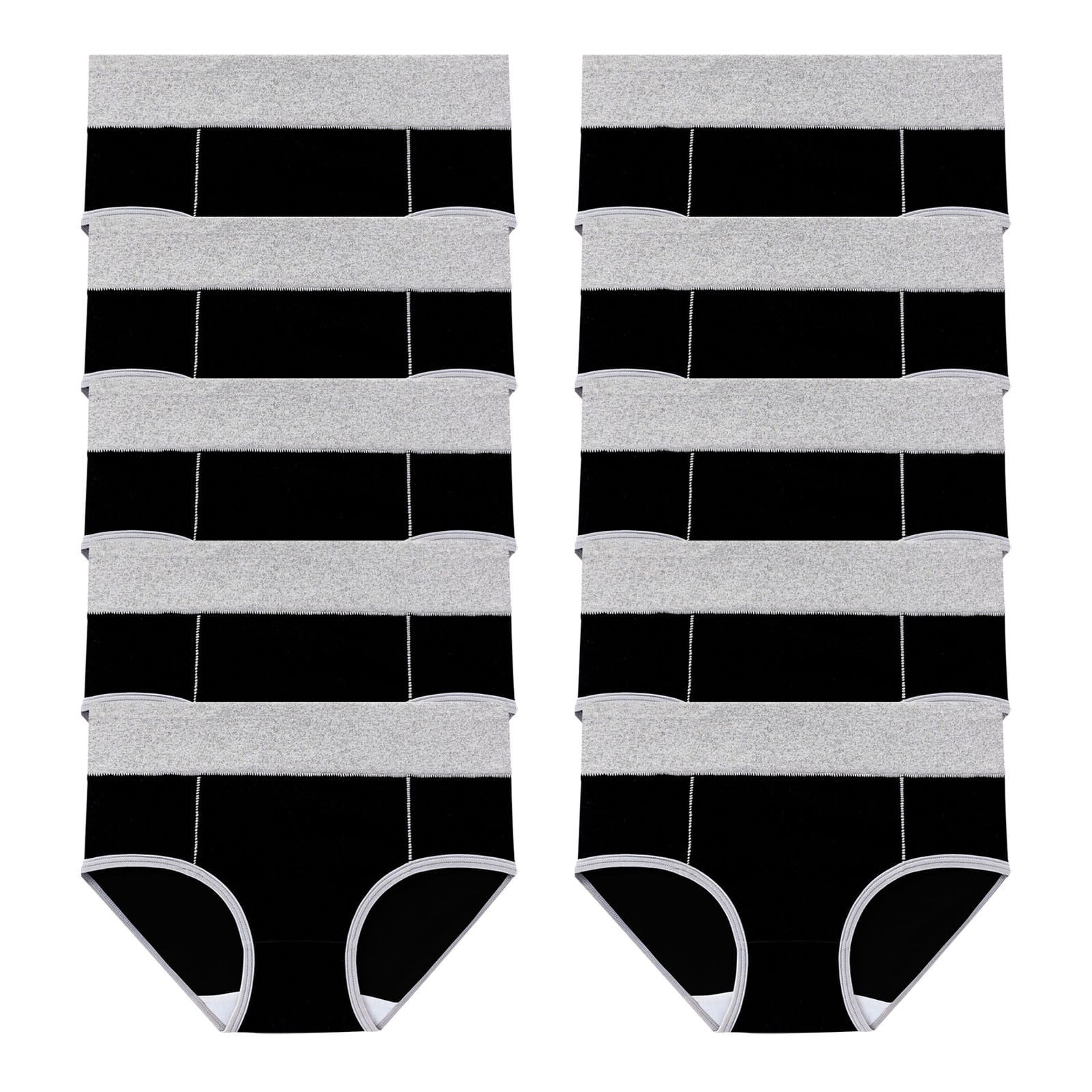 10 PC Women's Cotton Underwear High Waist Elastic Panties Menstrual ...
