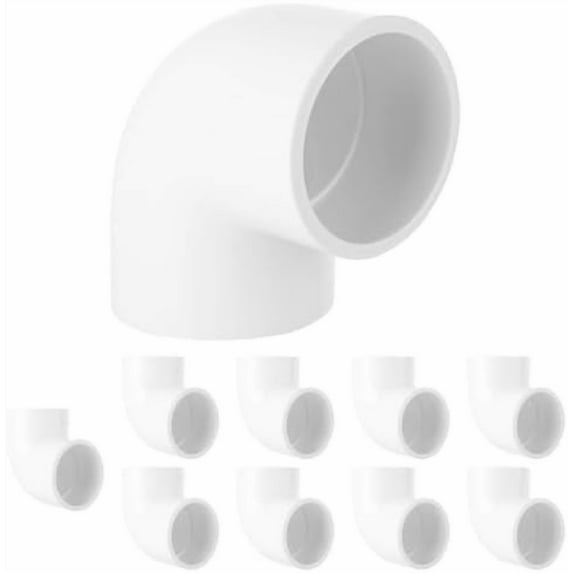 10 PCS 1-1/2" 90 Degree Elbow PVC Pipe Fittings, 2 Way Right Angle PVC ...