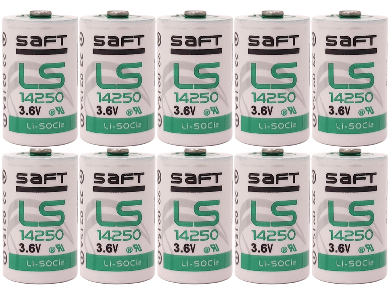 SAFT 1/2AA LS14250 Battery 3.6V Lithium Cylindrical Non-Rechargeable ...