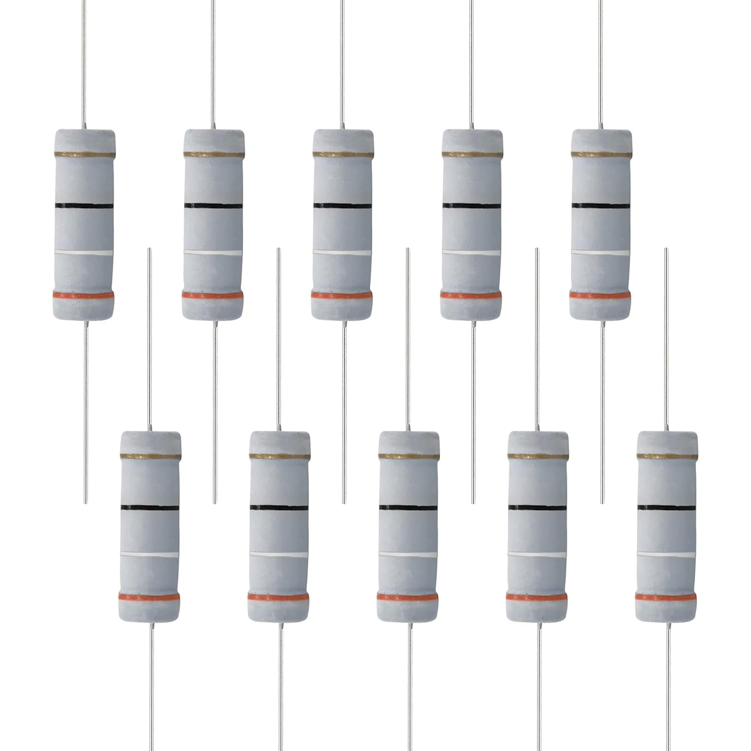 10 PCS 1.5K Ohm Resistor Axial Lead, 5W 5% Tolerance Metal Oxide Film ...