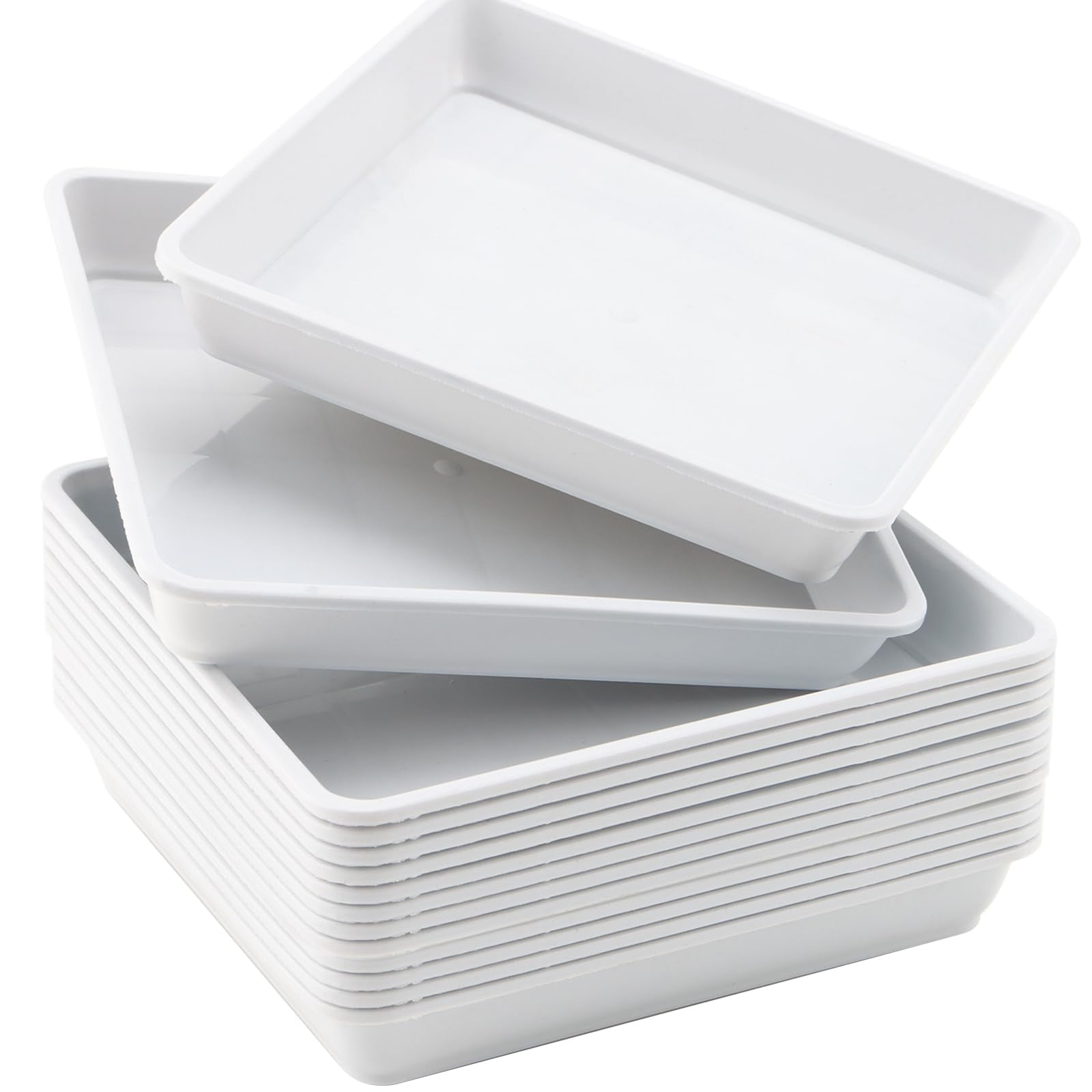 10 PCS 11 x 11 Inch Square Plant Saucer, Plastic Plant Saucer Drip Tray ...