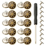 Walmart 50-Pack Black Jeans Buttons, 17mm Metal Rivet Snap Fasteners ...