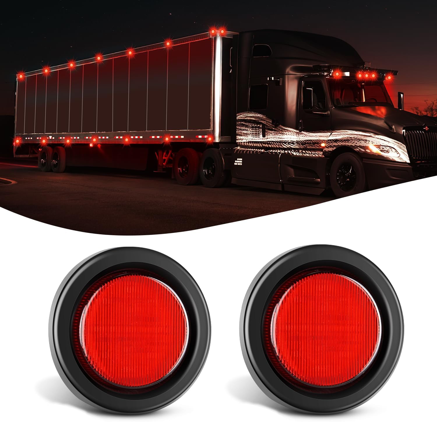 10 PCS 3/4 Inch Round Mini LED Clearance Light LED Front Rear Side ...