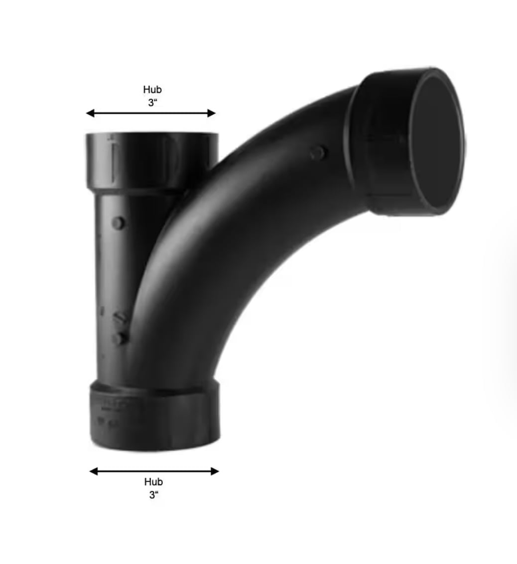 (10 PCS). 3 Inch Combination WYE & 45 Degrees Elbow, ABS,Fitting 3 ...