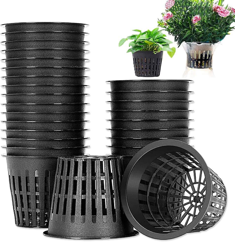 10 PCS 3 Inch Heavy Duty Net Pots,Hydroponic Cups,Garden Slotted Mesh ...