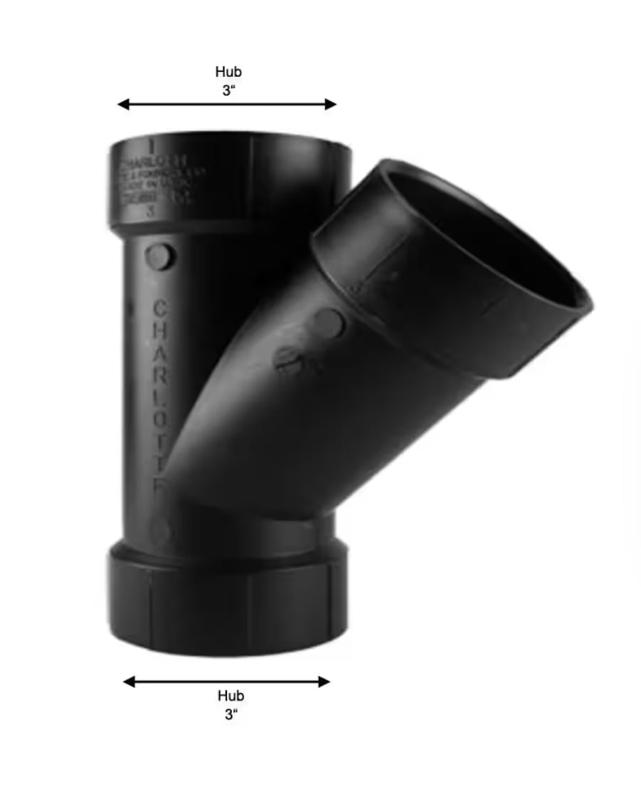 (10 PCS). 3x3x2 inch Reducing WYE , ABS, Fitting, 3x3x2" - Walmart.com