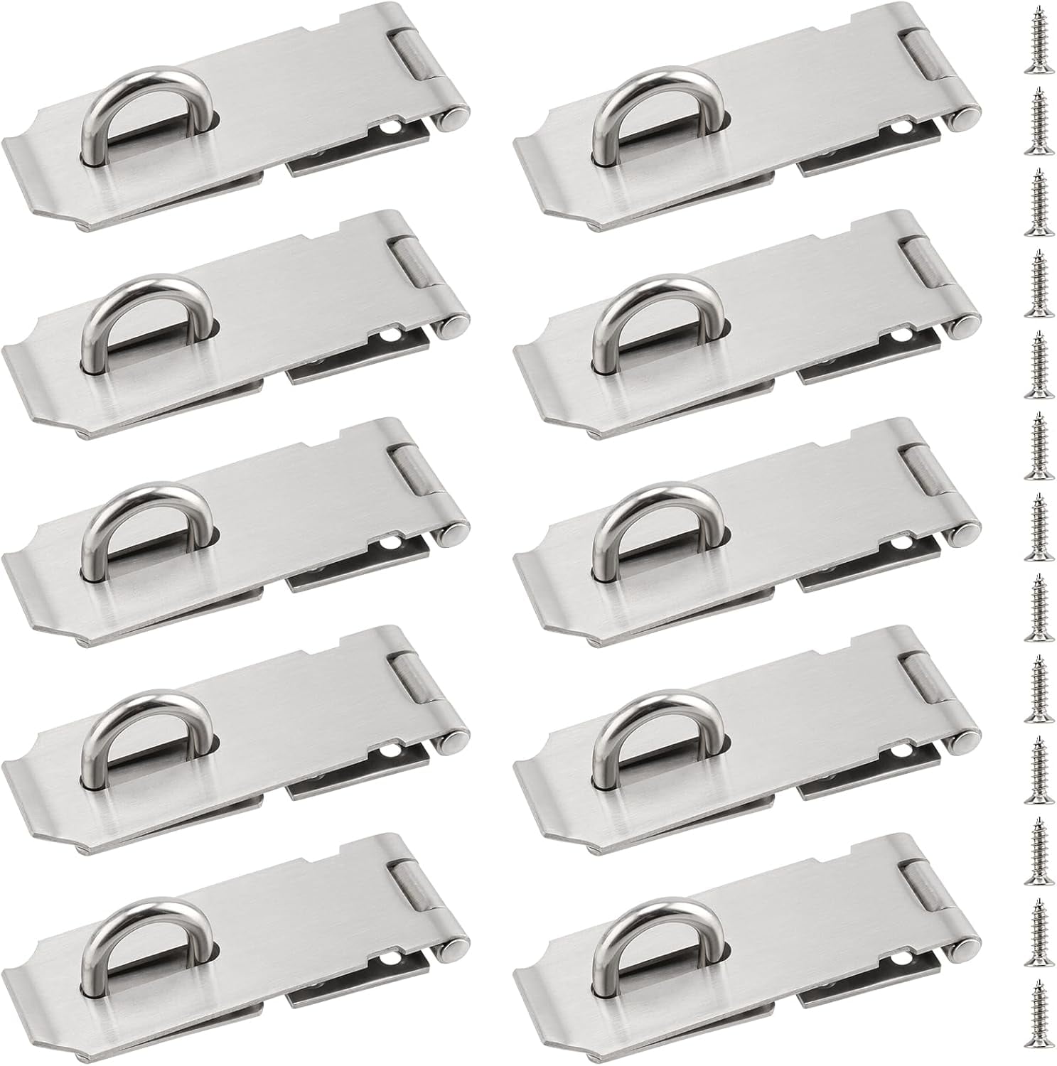 10 PCS 4 Inch Door Hasp Latch Lock, Padlock Hasp Latch with 80 Mounting ...