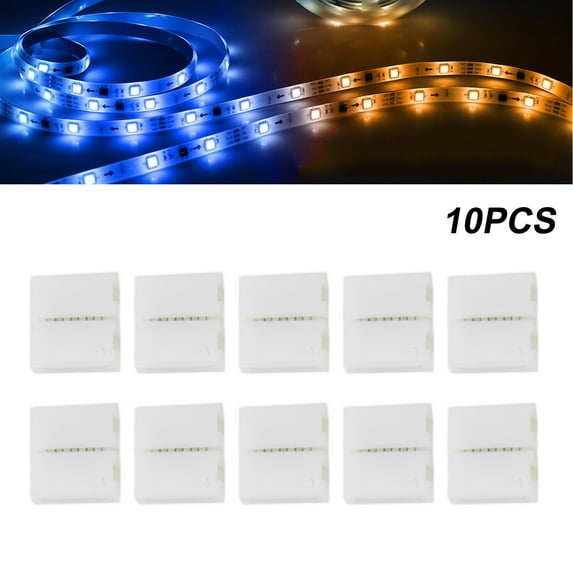 10 PCS 4-pin 10mm LED Strip Solderless Connector for 5050/3528 RGB ...
