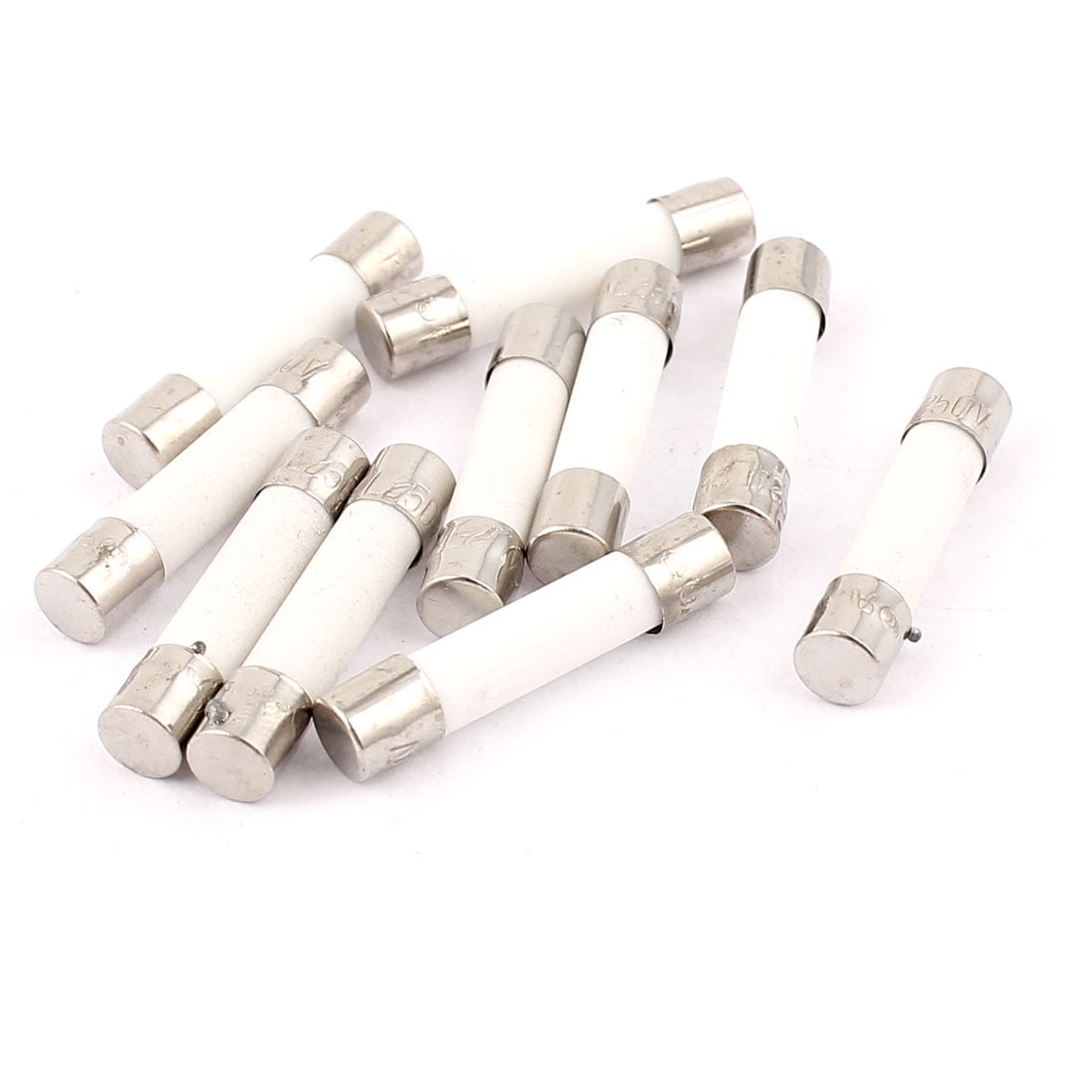 10Pcs 5 x 25mm Fusible Core Cylinder Cap Ceramic Tube Fuse Links 250V ...