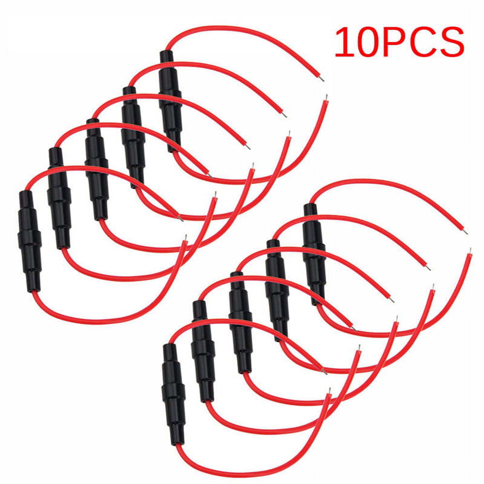 10 PCS 5x20mm Fuse Holder Case In-Line Screw Type With Wire Cable Stock ...