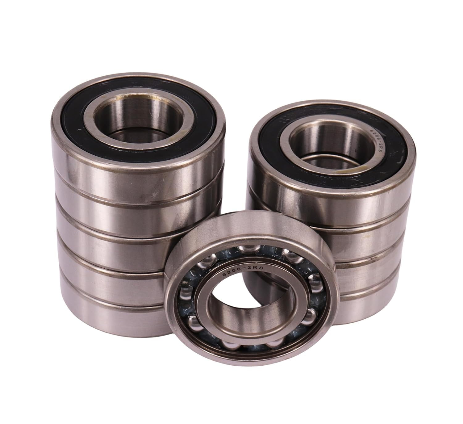 10 PCS 6206-2RS Double Rubber Seal Bearings 30x62x16mm, Pre-Lubricated ...