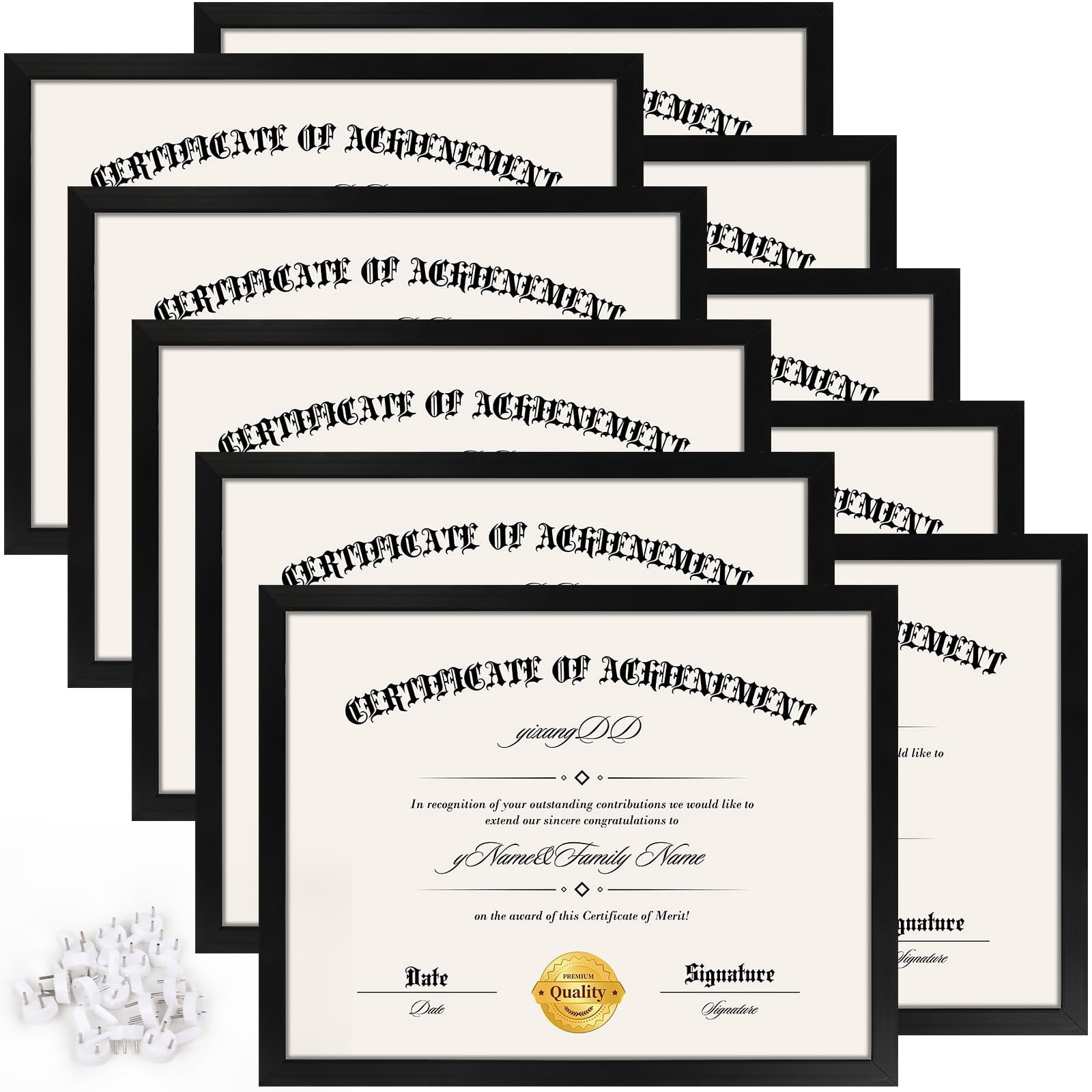 10 PCS 8.5 x 11 Diploma Frames, Black Document Certificate Frame with ...
