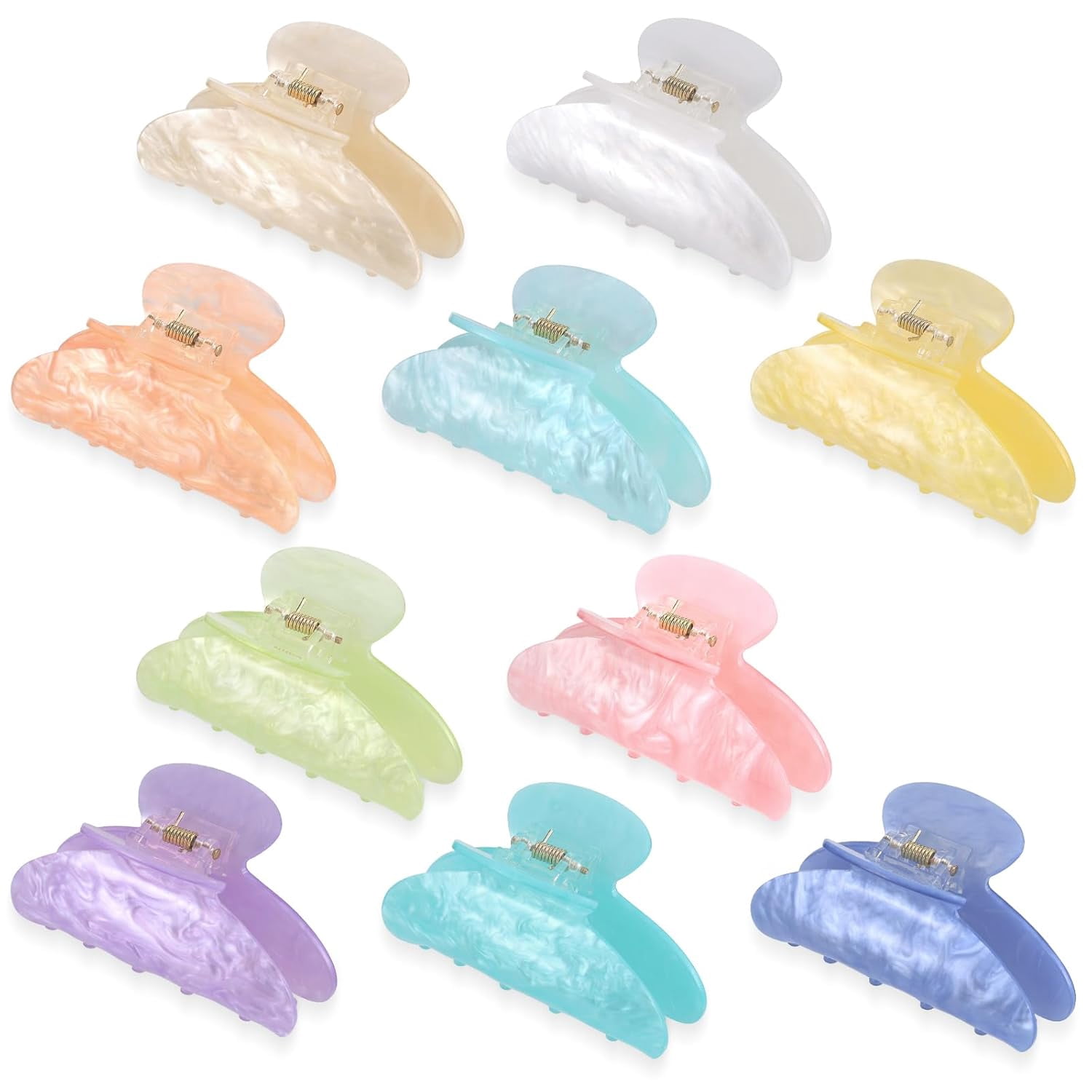 10 PCS Acrylic Hair Claw Clips Non-slip Large Claw Clamps Bulk French ...