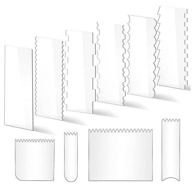 10 PCS Acrylic Icing Frosting Buttercream Large Cake Smoother Cake Edge ...
