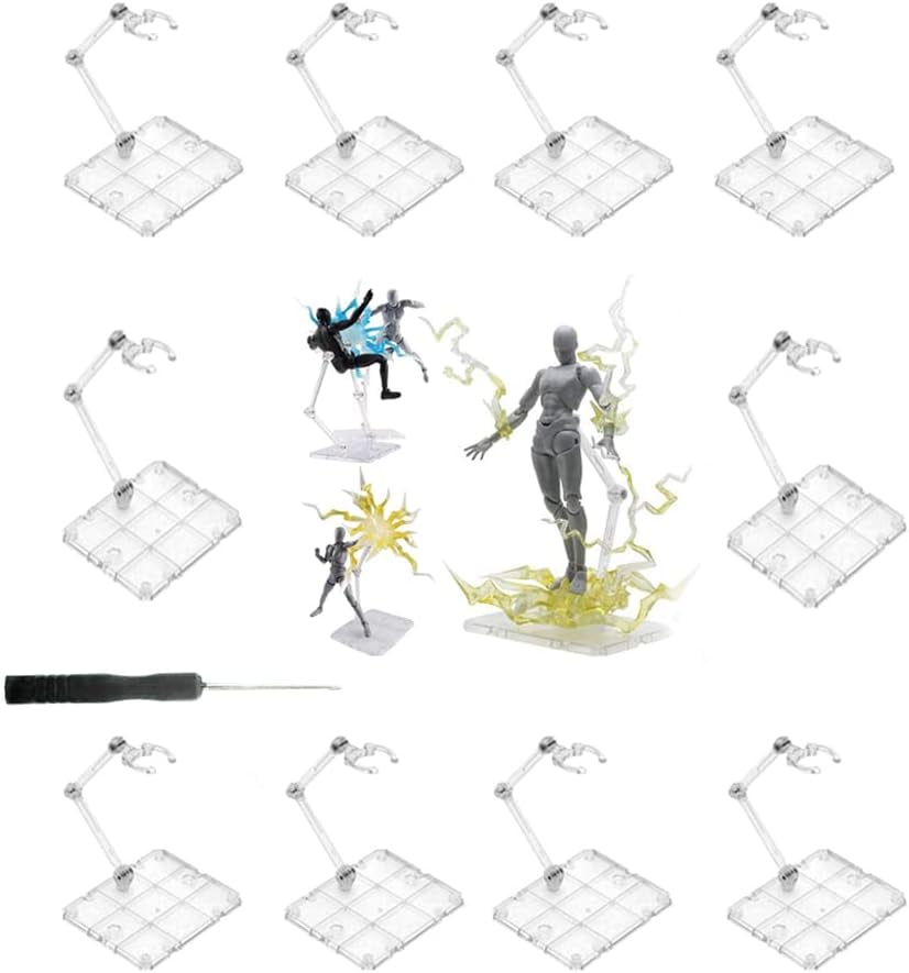 10 PCS Action Figure Stand, Assembly Action Figure Display Holder Base Doll Model Support Stand ...