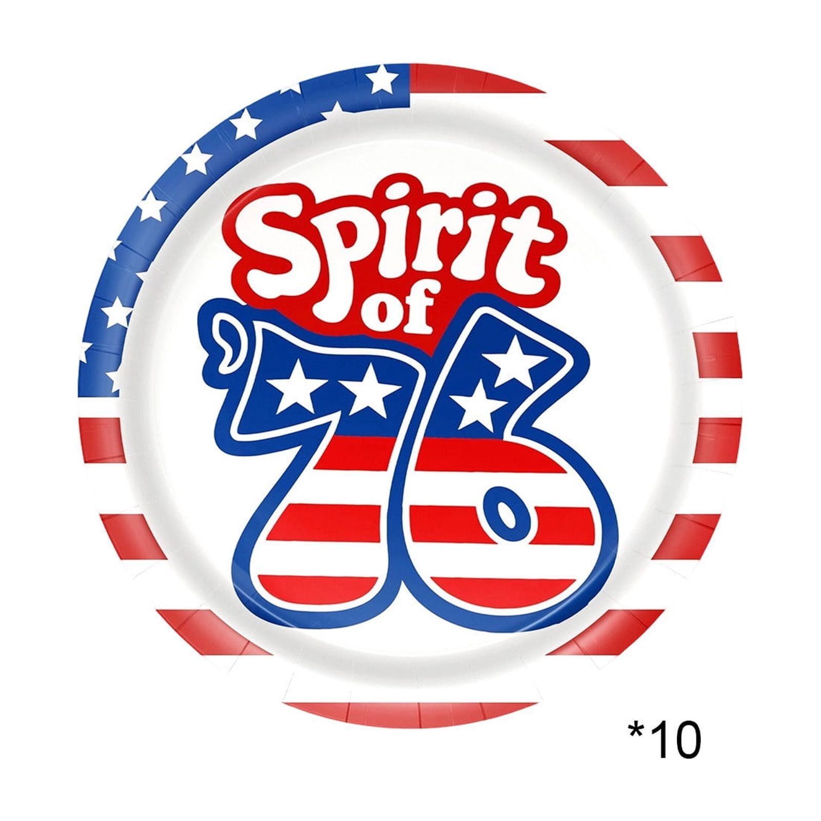 10 PCS Americans Flag Patriotic Themed Party Plates Paper Plates Set ...