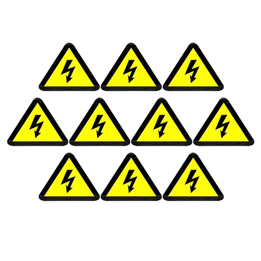 10PCS High Voltage Warning Stickers Electric Shock Risk Safety Labels ...