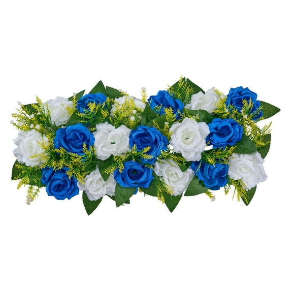 10 PCS Artificial Flower Ball Bouquet - Blue & White Rose Wedding Table ...