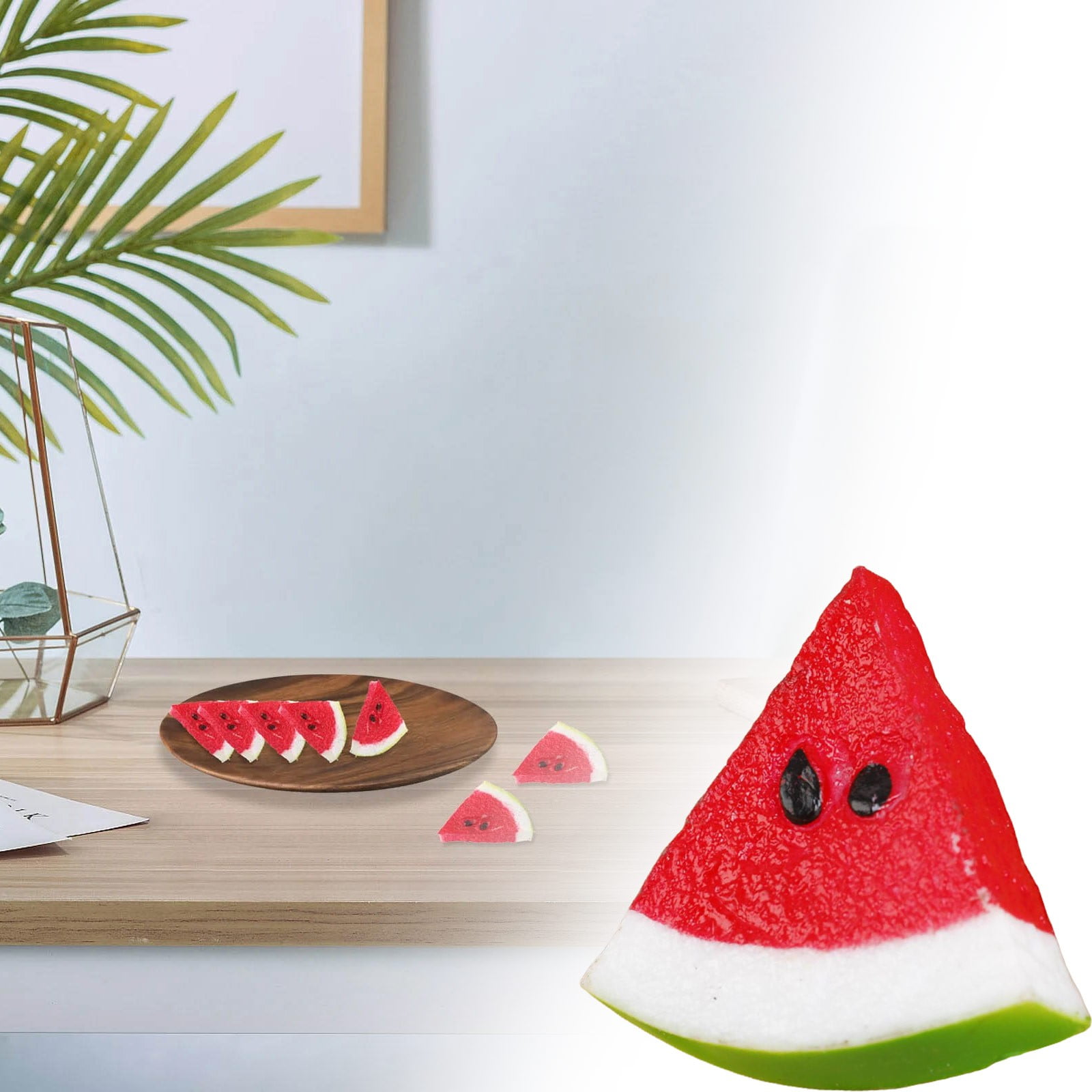 10 PCS Artificial Watermelon Slices Realistic Fruit Blocks Decoration ...