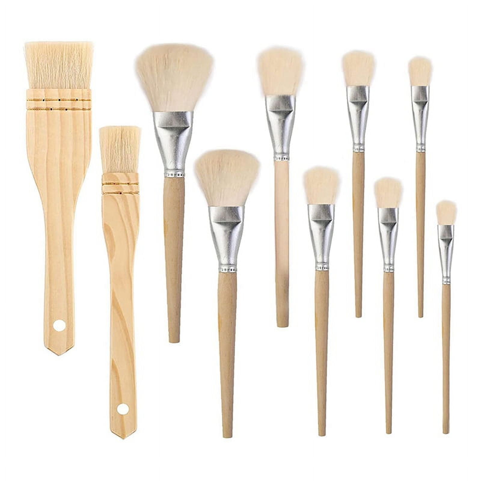 10 PCS Assorted Size Paint Brush Gilding Hair Duster Flat Sweep Mops ...