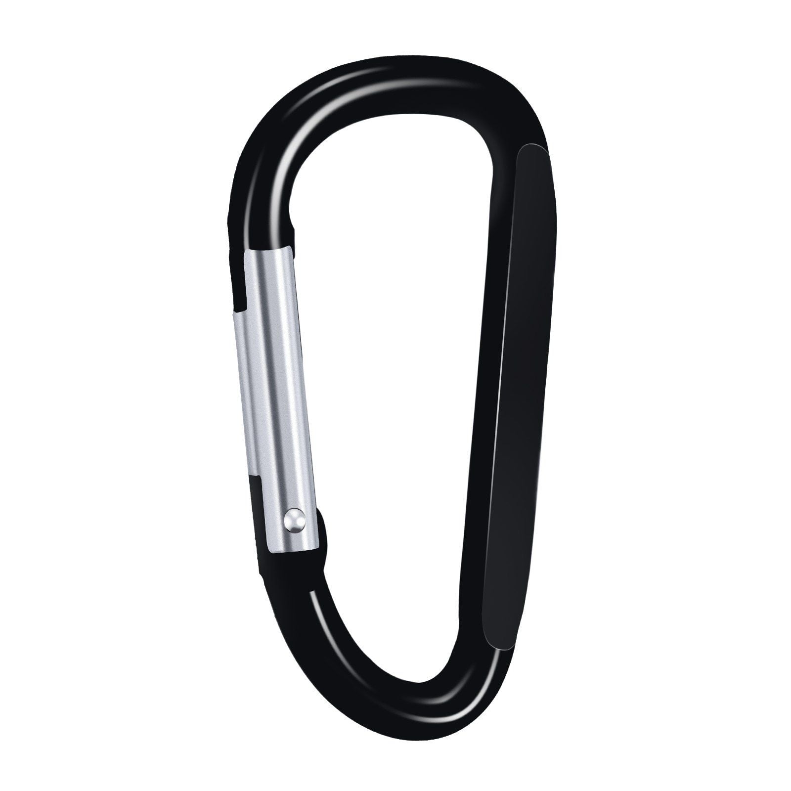 10 PCS Black Aluminum Alloy Carabiner Clip Spring Snap Hook Keychain D ...