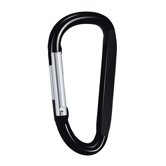 10 PCS Black Aluminum Alloy Carabiner Clip Spring Snap Hook Keychain D ...