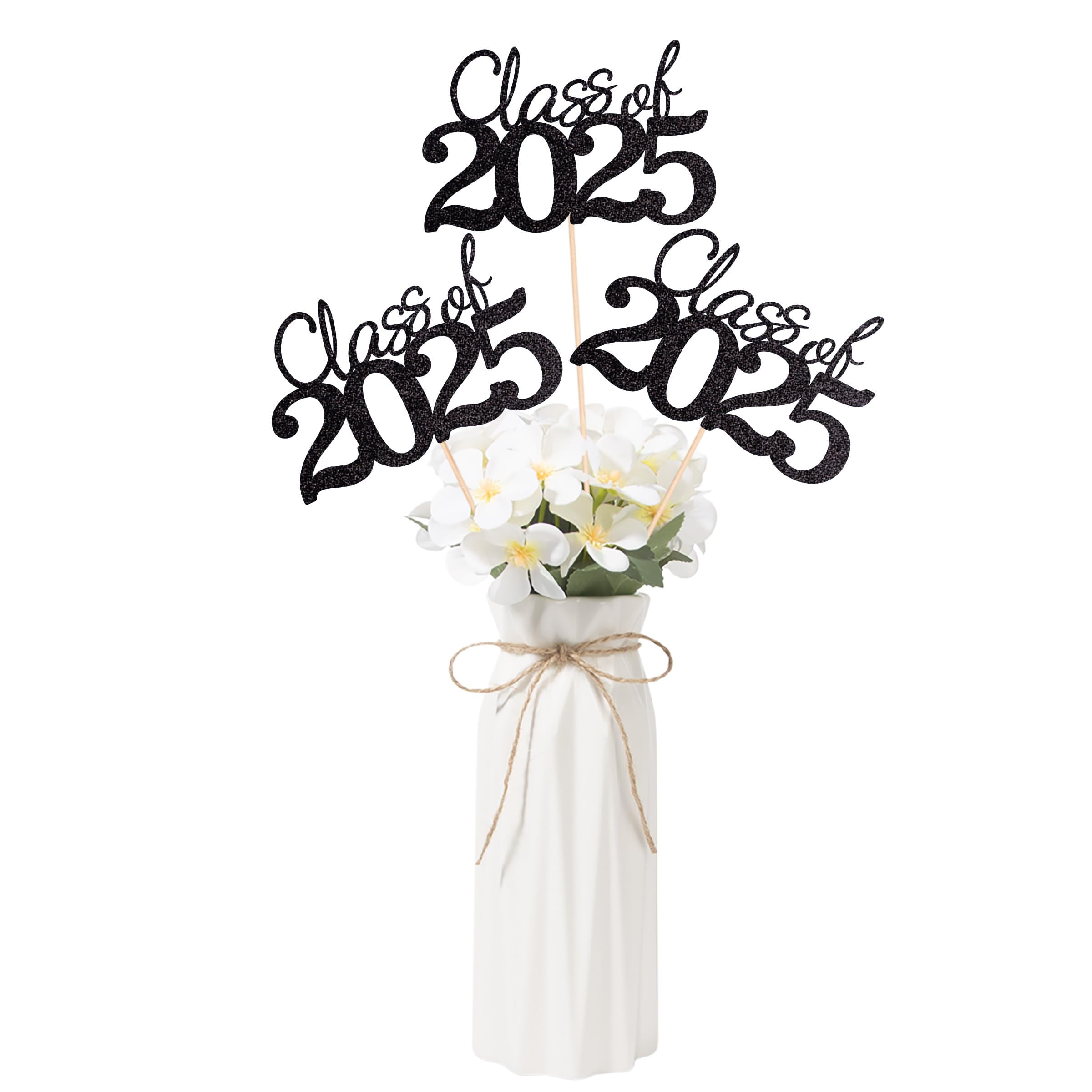 10 PCS Black Class of 2025 Graduation MDH1Centerpieces for Tables and ...