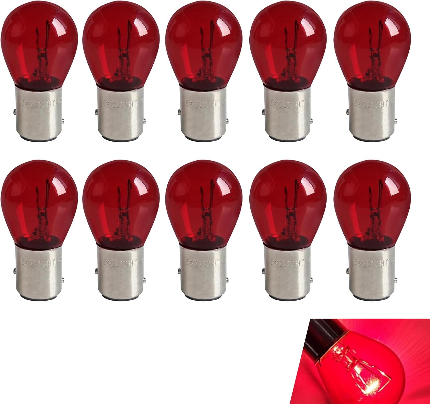 10 PCS Brake Light Bulbs, 1157 P21/5W S25 12V21/5 BAY15D Dual Tail High ...