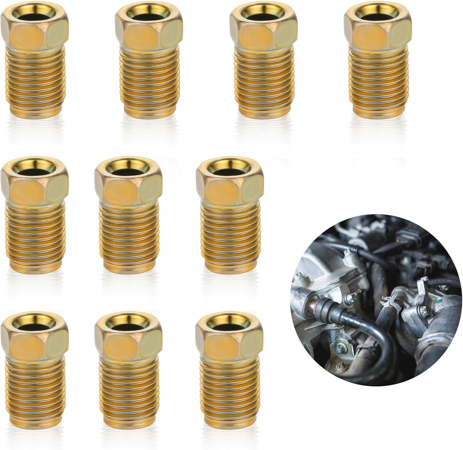 10 PCS Brake Line Fittings 3/16 Metric Brake Line Invert Flare Fittings ...