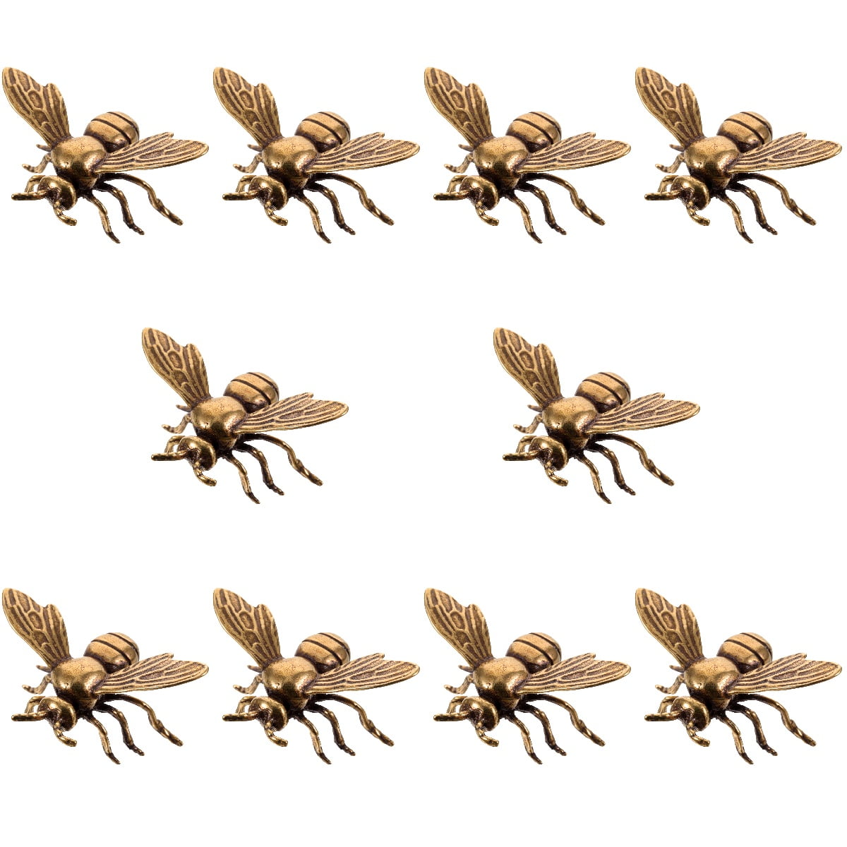 10 PCS Brass Bee Book Shelves Jewlery Brass Adornment Gold Figurines ...