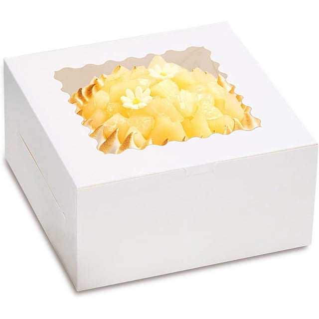 10 PCS Cake Boxes with Cake Boards, 10’’ x 10’’ x 5’’ Cake Containers ...