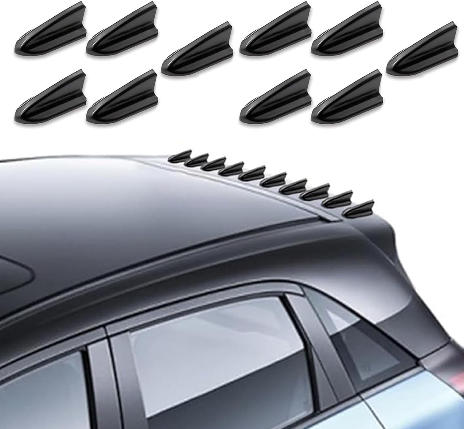 10 PCS Car Drag Reduction Noise Reduction Shark Fin Antenna, Self ...