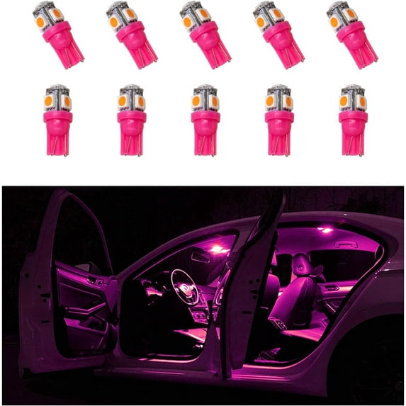 10 PCS Car Interior LED Light Bulb, T10 5050 5SMD LED Car Bulb Kit ...