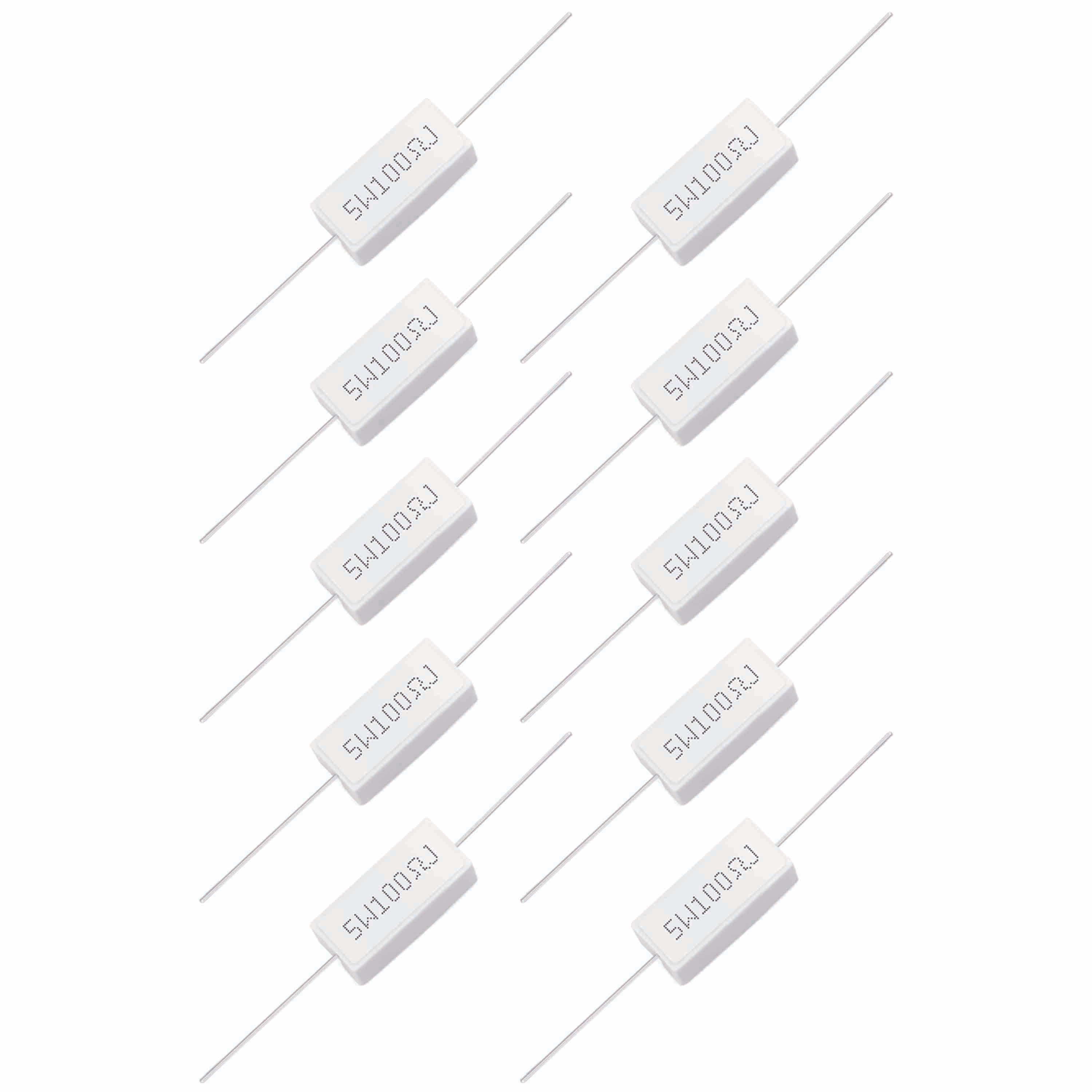 10 PCS Cement Resistor, 5W Resistor,1KV 5% Tolerance Axial Leaded Wire ...