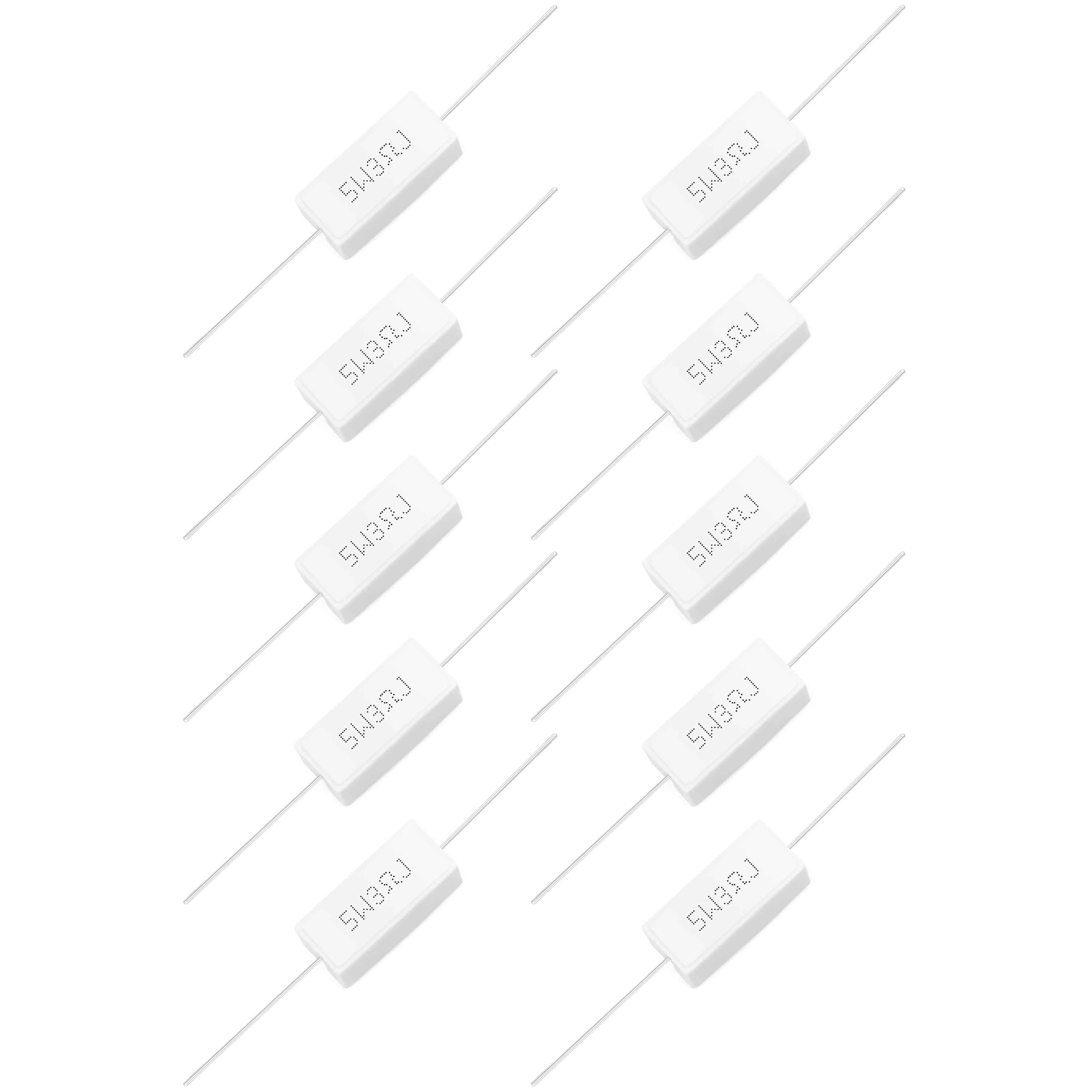 10 PCS Cement Resistor, 5W Resistor,1KV 5% Tolerance Axial Leaded Wire ...
