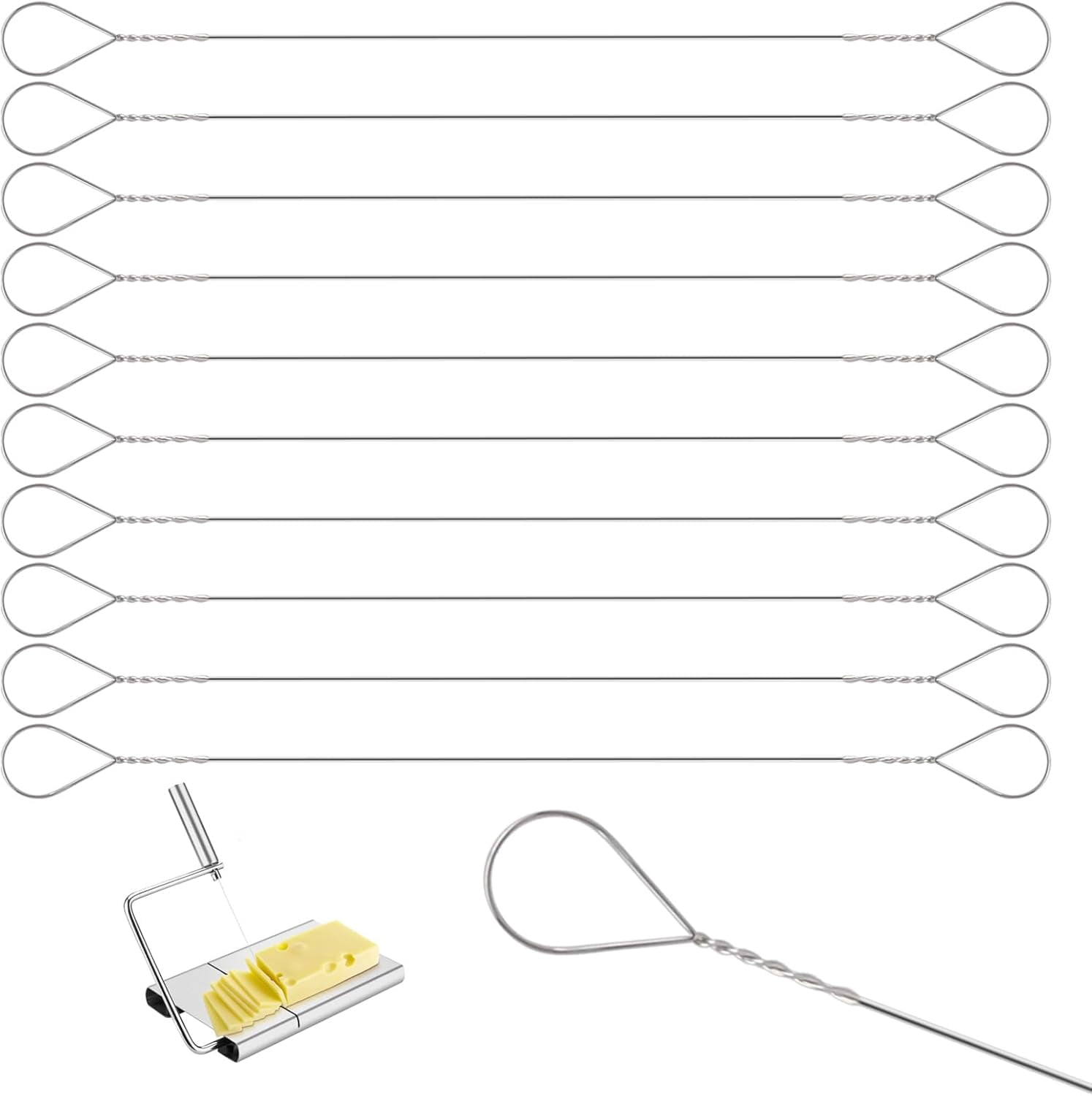 10 PCS Cheese Slicer Wire, Cheese Cutter Wire 5.7 Inch Wires Cheeses ...