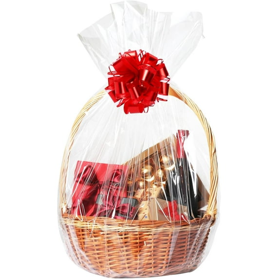 10 PCS Clear Cellophane Bags, Large Plastic Cellophane Gift Bags 24x30 ...