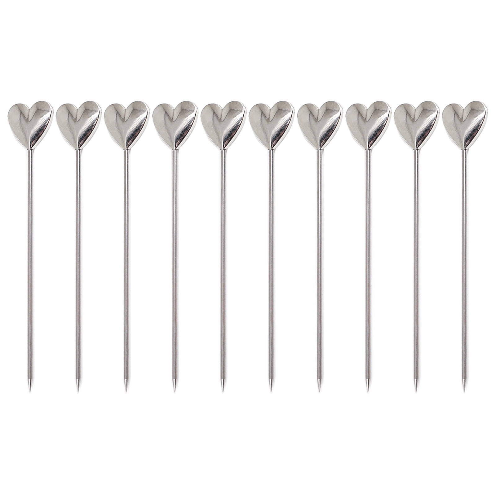 10 PCS Cocktail Picks Stainless Steel Cocktail Toothpicks Reusable ...