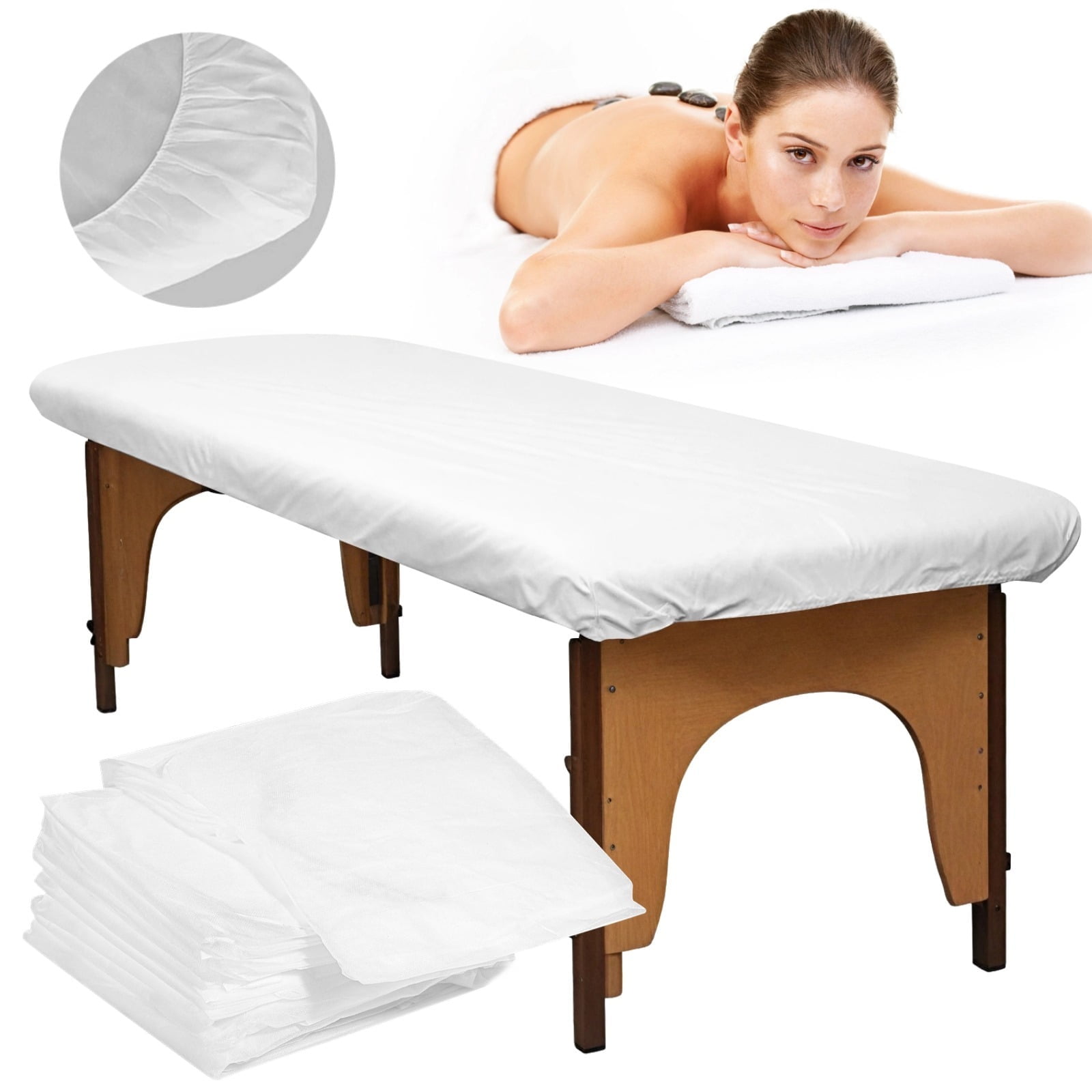10 PCS Disposable Fitted Massage Bed Sheets, 43.3" x 82.7" Elastic ...