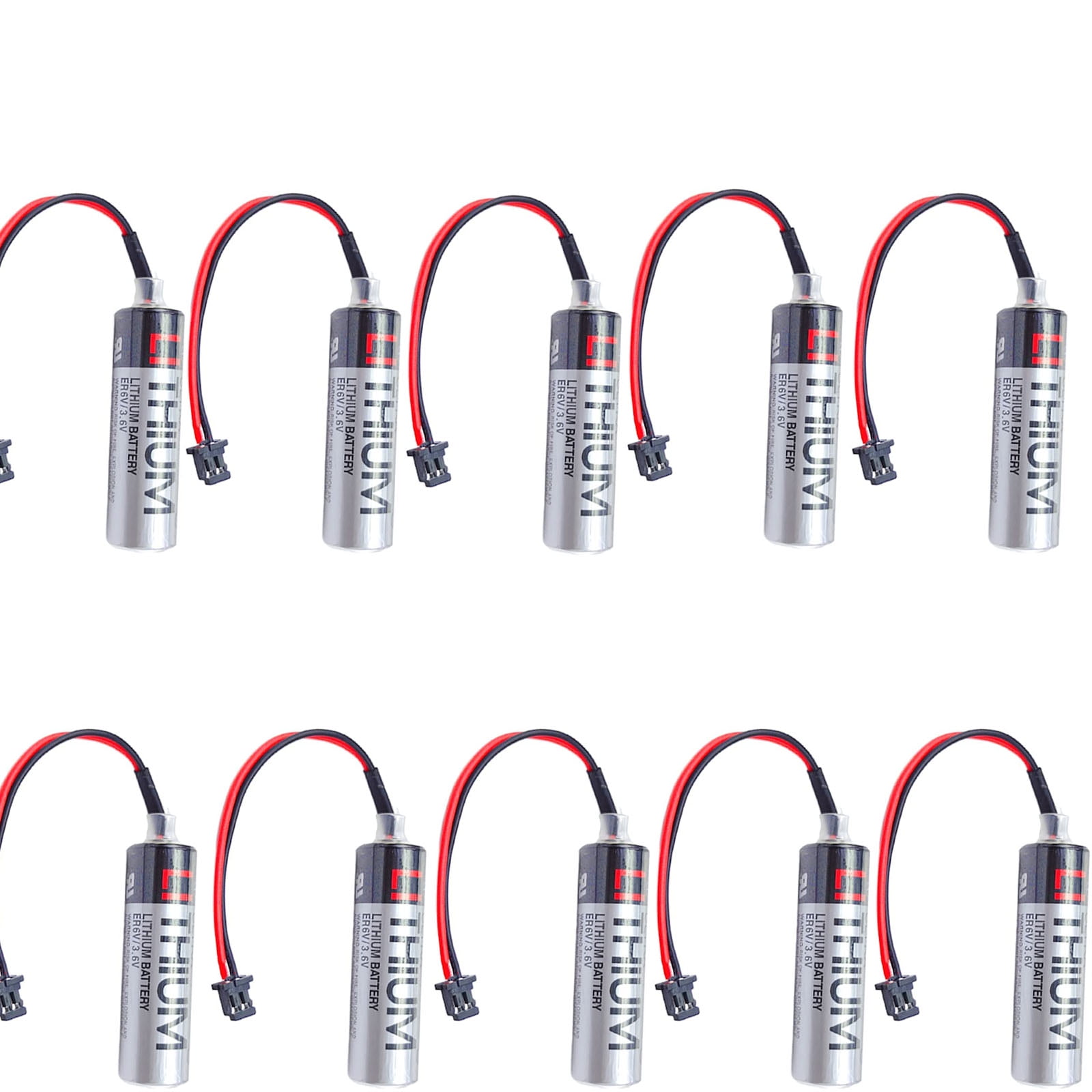 10 PCS ER6V battery ER6V/3.6V Battery Compatible with Toshiba ER6VC119A ER6VC119B for Mitsubishi ...