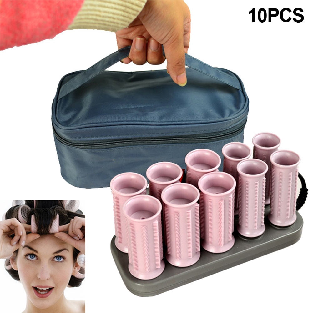 10 PCS Electric Roll Hair Tube Heated Roller Hair Curly Styling Sticks ...