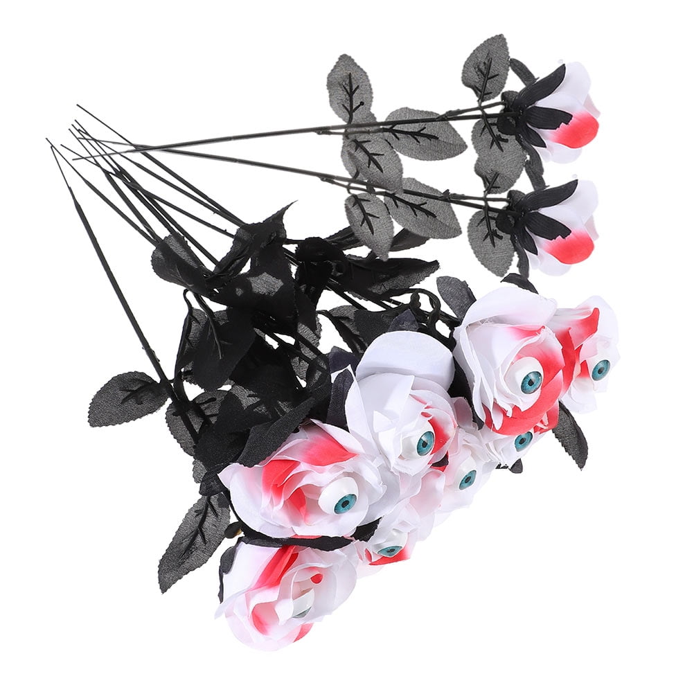 WHAMVOX 10Pack Eyeball Rose Assorted Color Polyester Halloween Theme ...