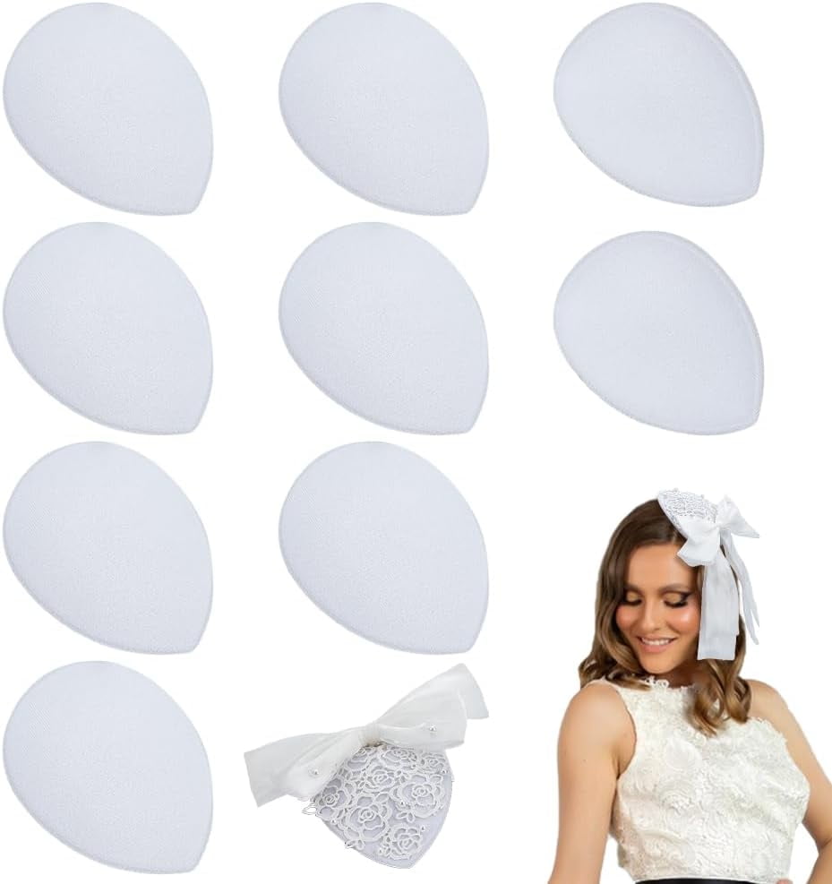 10 PCS Fascinator Hat Base 3.9x5Inch EVA Cloth Hat Fascinator Millinery ...